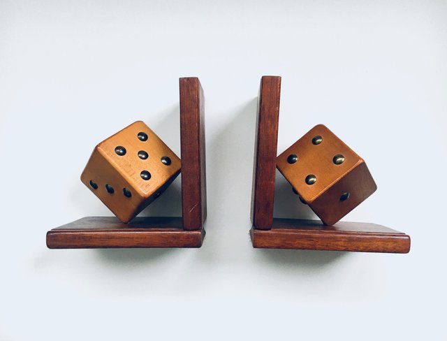 Arts & Crafts Wooden Dice Bookends, Belgium, 1920s, Set of 2 for sale ...