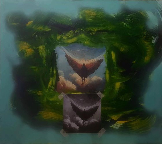 Udi Cassirer, Sling, 2023, Mixed Media on Canvas for sale at Pamono