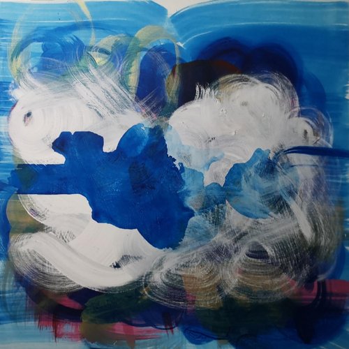 Udi Cassirer, Blue Gesture I, 2020, Acryl auf Leinwand bei Pamono kaufen