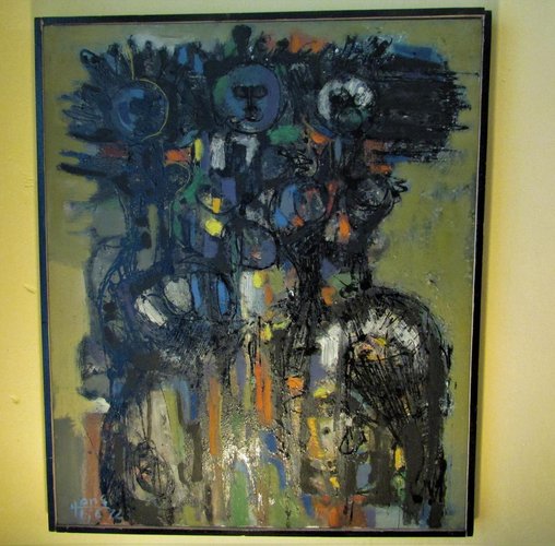 Hans Lie, Abstract Composition, 1972, Oil on Canvas for sale at Pamono