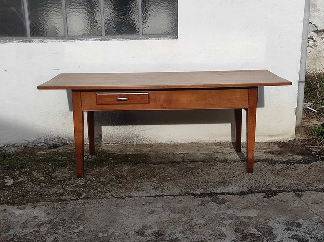 Ancienne Table de Campagne en Chêne Rustique, France en vente sur Pamono