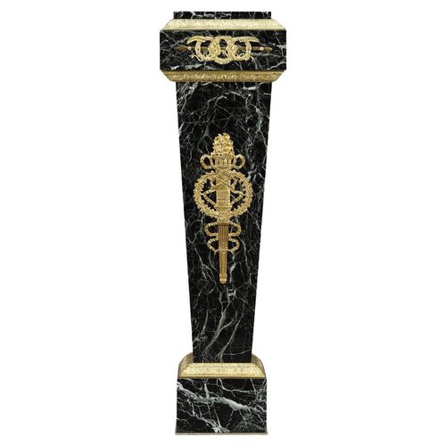 Empire Column in Green Marble Veneer & Gilt Bronze Decoration, 1880s ...