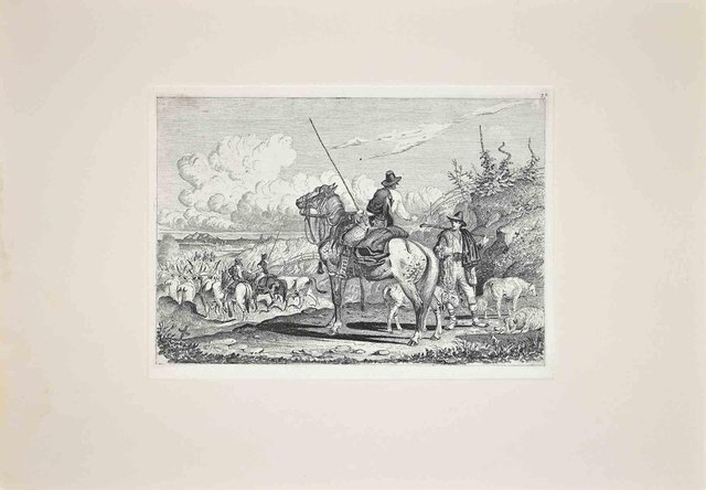 After Charles Coleman, Roman Countryside and Shepherds, Etching for ...