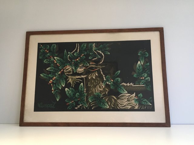 Jean Lurçat, Composizione Mid-Century di una capra, anni '70 ...
