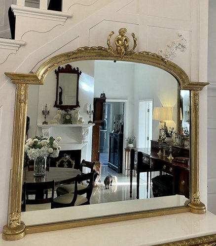 Vintage Gilded Wall Mirror, 1930s for sale at Pamono