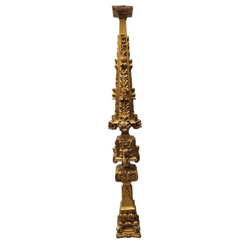 Baroque Altar Stipe or Pedestal in Carved and Gilded Wood, 17th-18th ...
