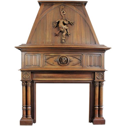 Late 19th Century Gothic Revival Fireplace for sale at Pamono