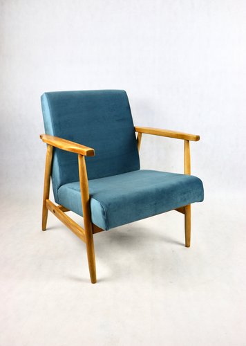 Vintage Easy Chair in Light Blue Marine, 1970s for sale at Pamono