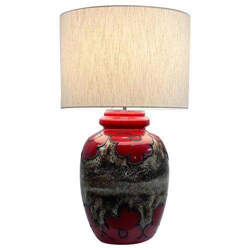 Mid-Century Modern Red and Black Ceramic Table Lamp, 1960s for sale at ...