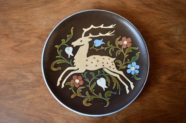 Deer Dish by Jean Garillon for Soufflenheim, 1920s for sale at Pamono