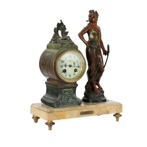 French Countertop Clock in Marble for sale at Pamono