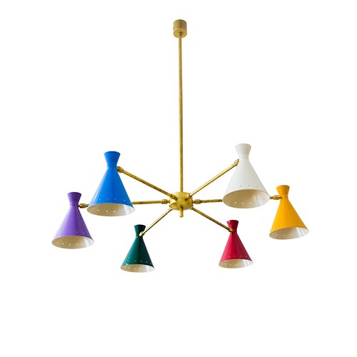 Lustre Ajustable Mid-Century, Italie, 1960s en vente sur Pamono