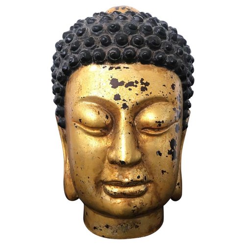 Lackierter Ming Buddha Kopf, 1900er bei Pamono kaufen