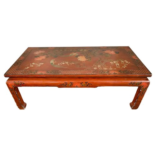 Chinese Red Lacquer Table, 1950s for sale at Pamono