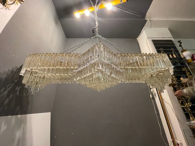 Large Prism Ceiling Light in Murano Glass, 1970s for sale at Pamono