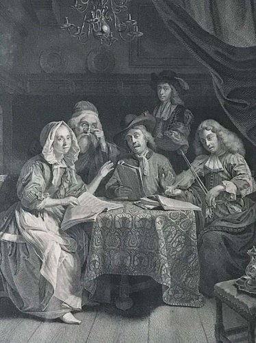 Georg Wille, Das Familienkonzert, 18. Jh., Stich auf Papier bei Pamono ...