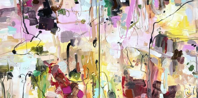 Maria Esmar, Dreaming of Montmartre, Tecnica mista su tela, anni 2020 ...