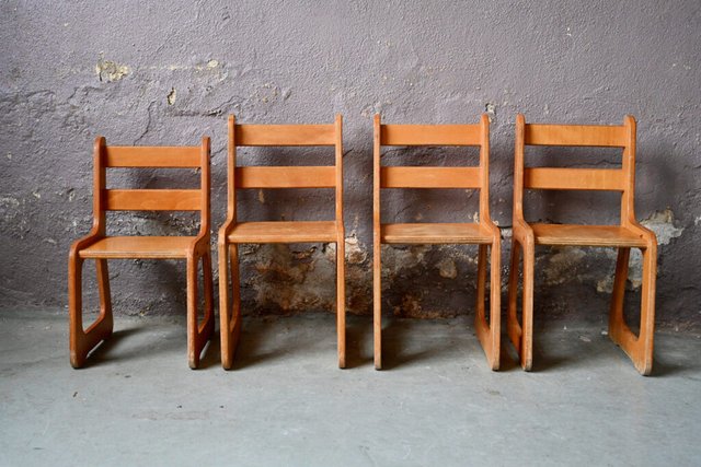 Children's Table and Activity Chairs, 1960s, Set of 5 for sale at Pamono