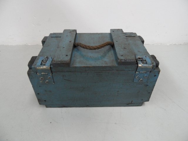 Industrial Wooden Storage Box for sale at Pamono