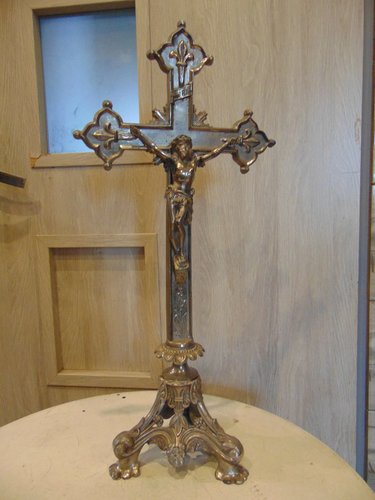 Art Nouveau Standing Silver Cross, 1890s for sale at Pamono
