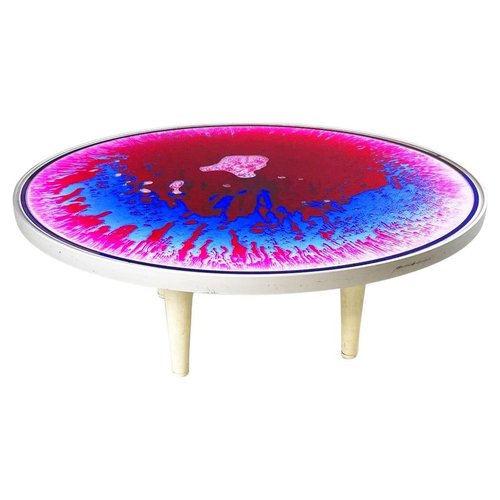 Italian Space Age Coffee Table in Plastic and Metal with Tie Dye Effect ... Italian Space Age Coffee Table in Plastic and Metal with Tie Dye Effect ...