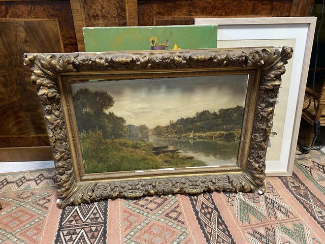 Gabriel Mathieu, Landscape, Oil, Framed for sale at Pamono