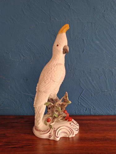 Porcelain Cockatoo Bird Figurine from Nymphenburg for sale at Pamono