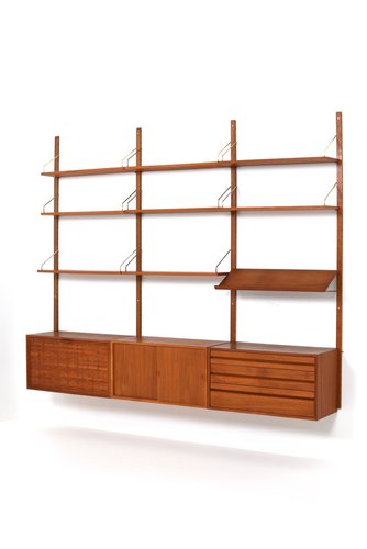 Dänisches Teak Regal Wandregal von Poul Cadovius für Cado, 16 . Set bei ...