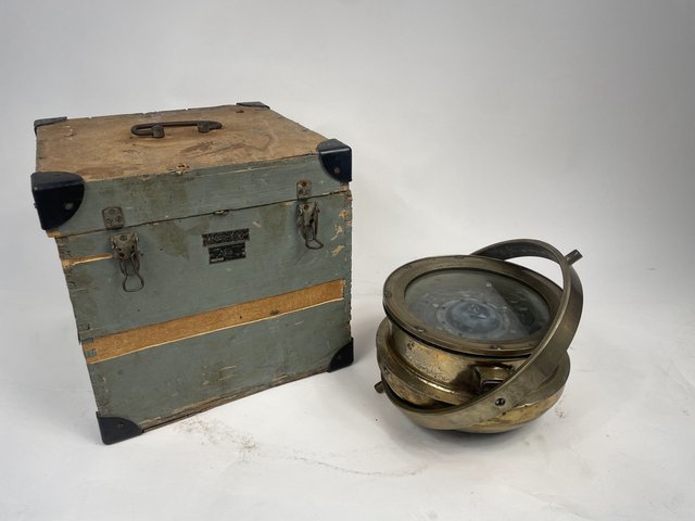 Large Boat Compass in Brass, 1984 for sale at Pamono