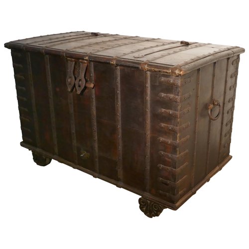 Antique Iron Bound Merchants Chest with Hidden Compartments, 1800 for ...