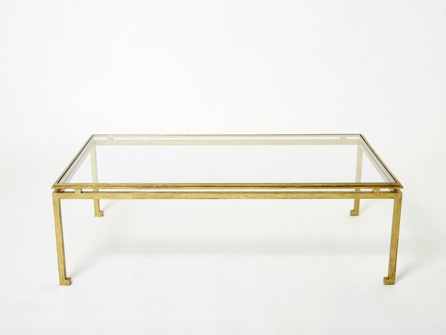 Couchtisch aus Vergoldetem Eisenglas von Maison Ramsay, 1950 bei Pamono ...