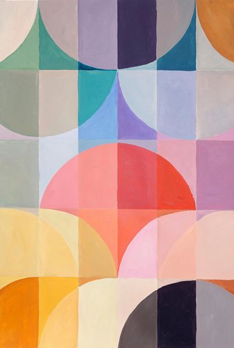 Natalia Roman, Dusk over Rolling Hills, 2023, Acryl auf Aquarellpapier bei Pamono kaufen