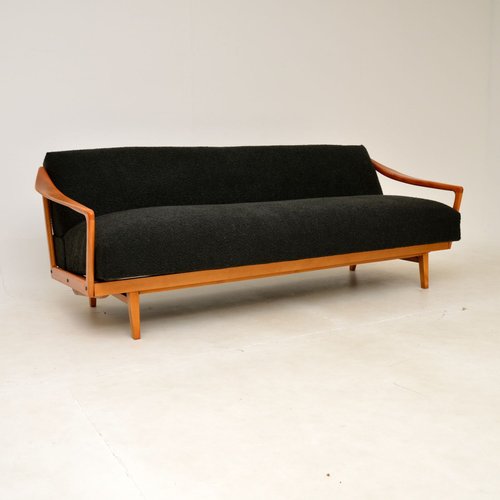 Dänisches Vintage Schlafsofa aus Kirschholz bei Pamono kaufen