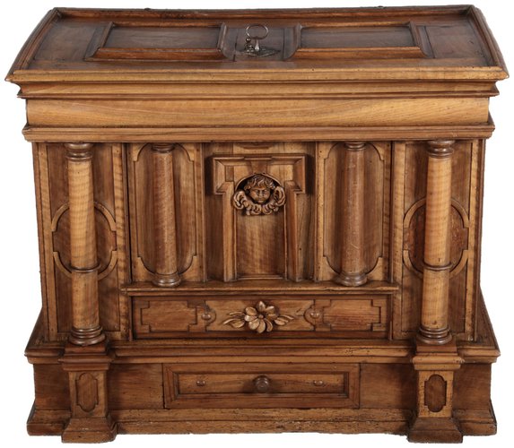 Small Renaissance Chest in Walnut, 1650s for sale at Pamono