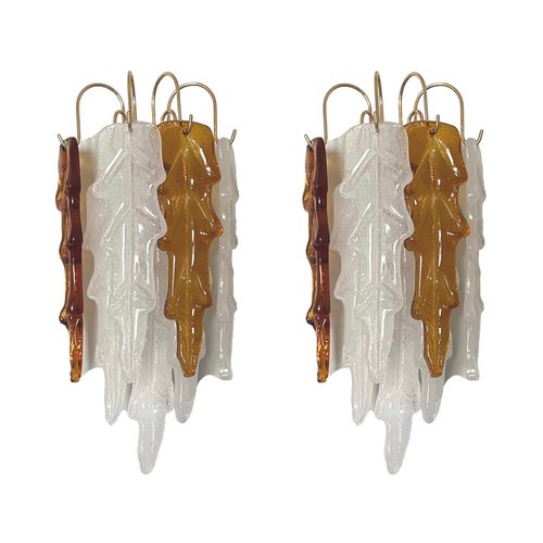 Applique da parete Mid-Century in vetro ambrato di Mazzega, Italia ...