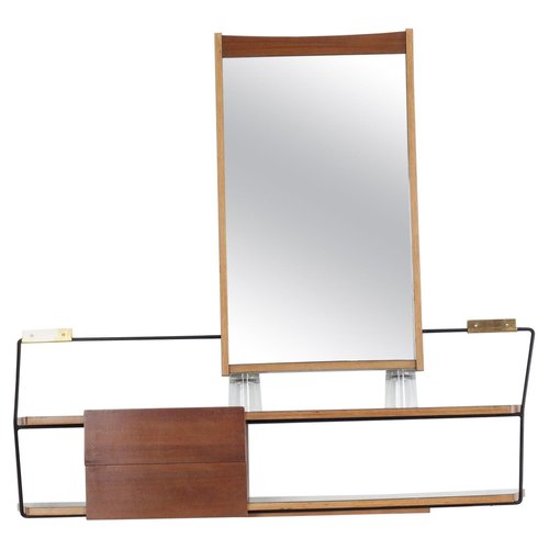 Italian Mirror and Console, 1950s, Set of 2 for sale at Pamono