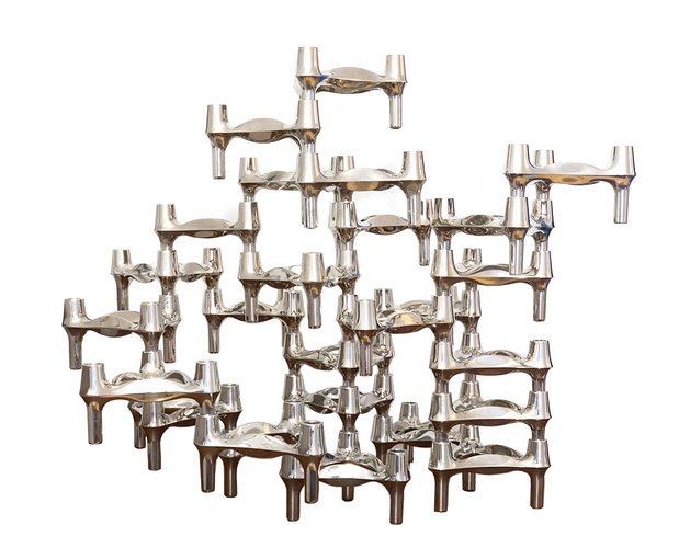 Vintage Stacking Candleholders by BMF, Germany, 1970s, Set of 26 for ...