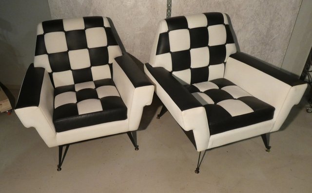 Set of Abstraction Design Optical Lounge Chairs, 1960s for sale at Pamono
