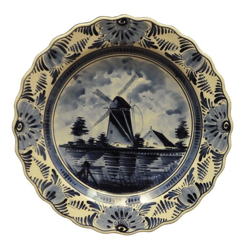 Large Dutch Platter in Cobalt from Delft, 1970s for sale at Pamono