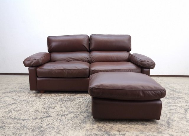 Set of Sofa and Stool in Leather by Tito Agnoli for Poltrona Frau for ...