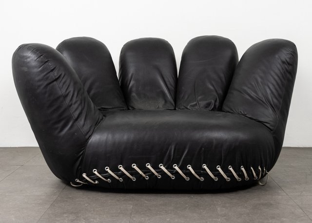 Fauteuil Joe en Cuir par De Pas, D'urbino Lomazzi pour Poltronova ...