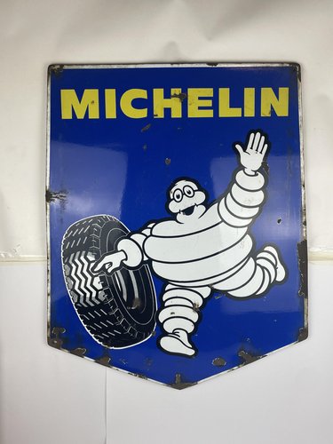 Vintage French Enamel & Metal Michelin Advertising Sign, 1950s for sale ...