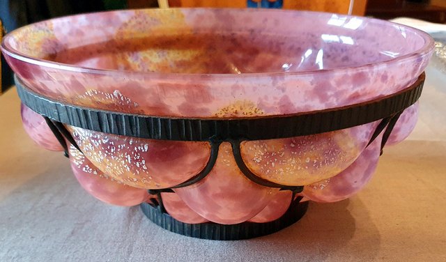 Scodella in vetro e ferro battuto di Andre Delatte, anni '20 in vendita ...