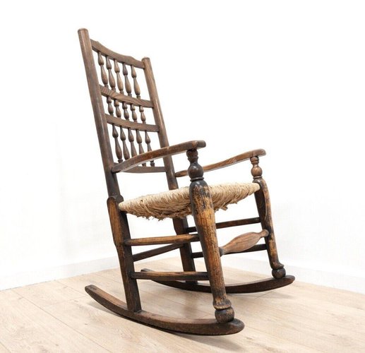 Antique Victorian English Elm Rocking Chair, 2010 for sale at Pamono