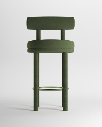 Collector Moca Bar Chair in Boucle Green by Studio Rig for sale at Pamono