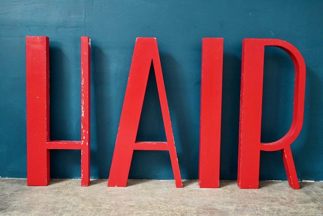 Large Hair Letter Sign, 1960s, Set of 4 for sale at Pamono