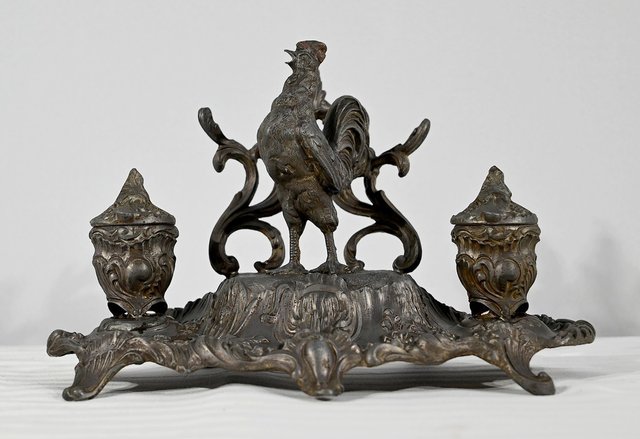 Late 19th Century Pewter Inkwell from A.Bossu, 1890s for sale at Pamono
