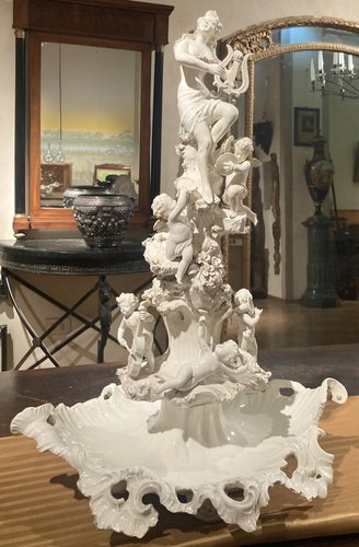 18th Century Italian Capodimonte White Glazez Porcelain Figural Stand ...