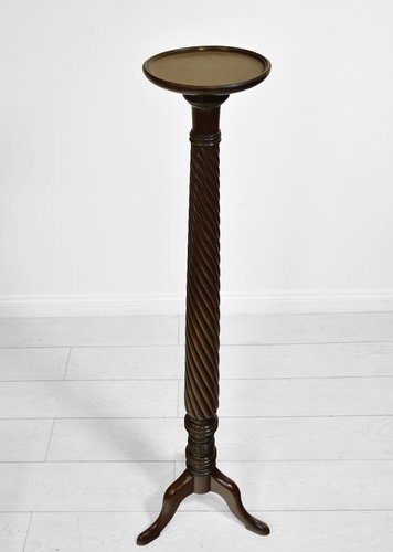 Antique Mahogany Tall Torchere Plant Stand, 1890s for sale at Pamono