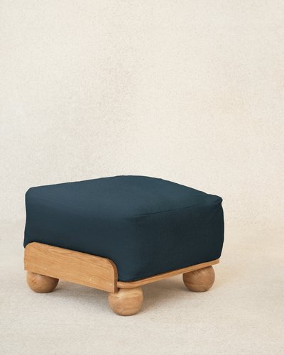 Cove Footstool in Midnight by Fred Rigby Studio for sale at Pamono
